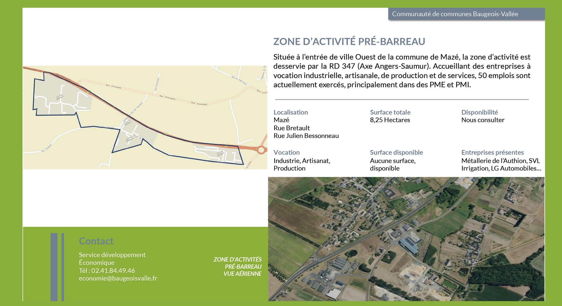 Zones économiques - Communauté de Communes Baugeois-Vallée